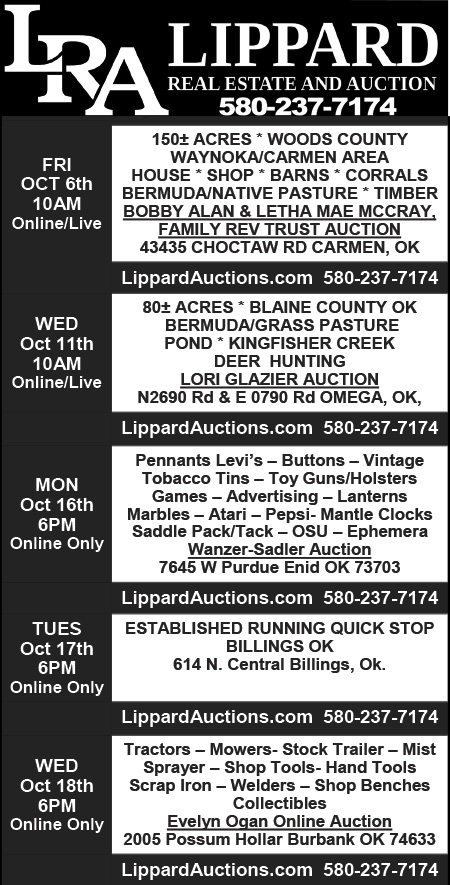 The Penny News Classifieds: Auctions - Lippard Auction Calendar
