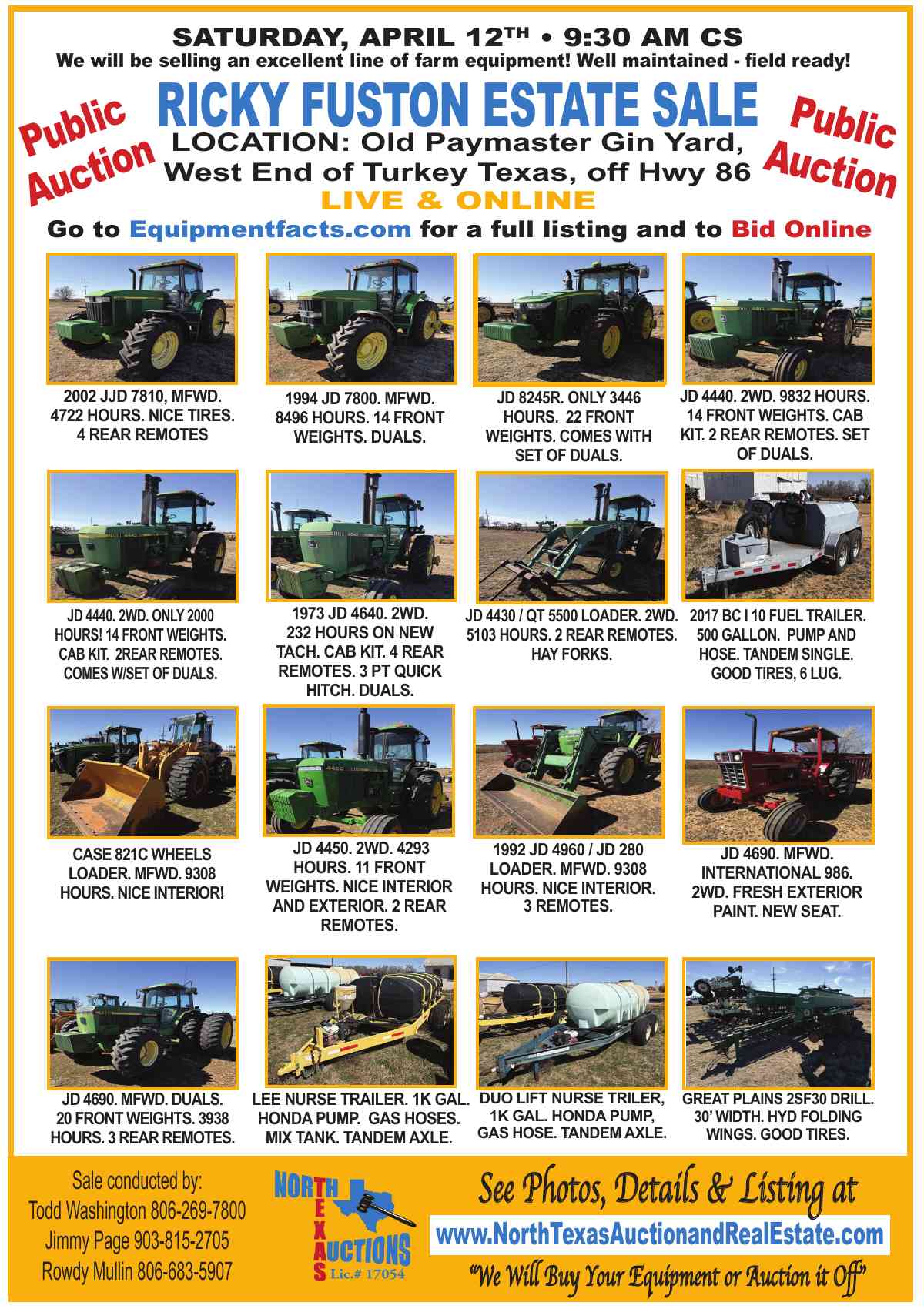 The Penny News Classifieds: Auctions - Ricky Fuston Estate Sale – Farm ...