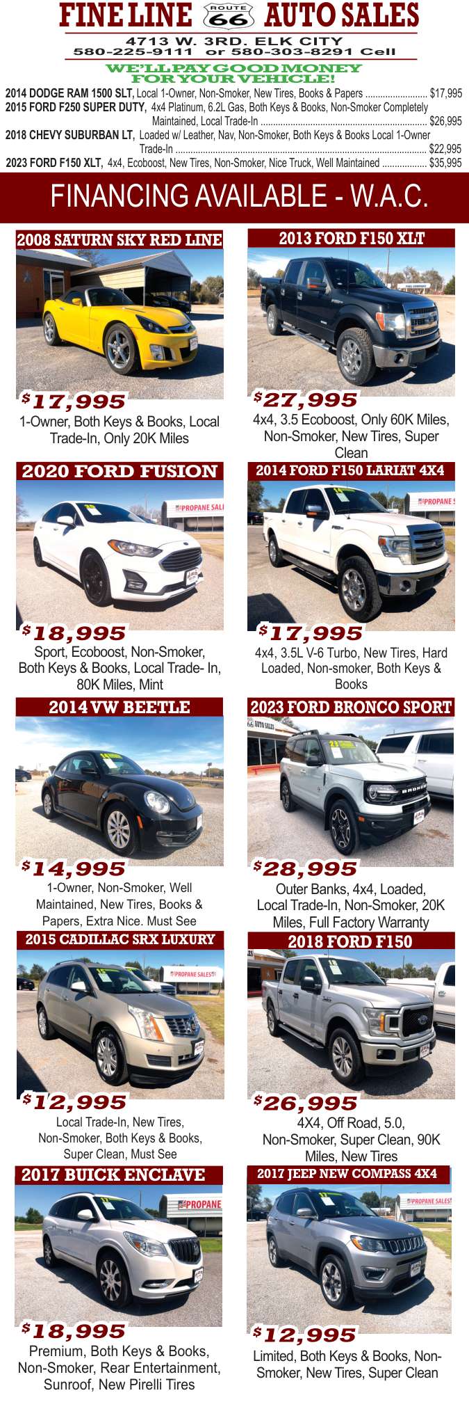 The Penny News Classifieds: Automobiles - Fine Line Auto Sales Used ...