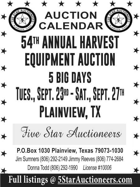 The Penny News Classifieds: Auctions - Five Star Auctioneers Upcoming ...