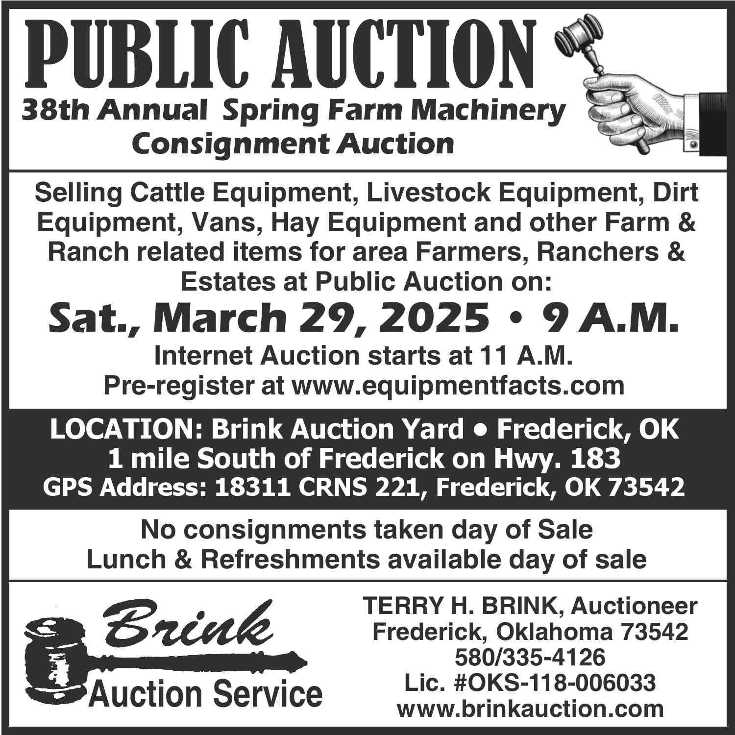 The Penny News Classifieds: Auctions - 38th Annual Spring Farm ...
